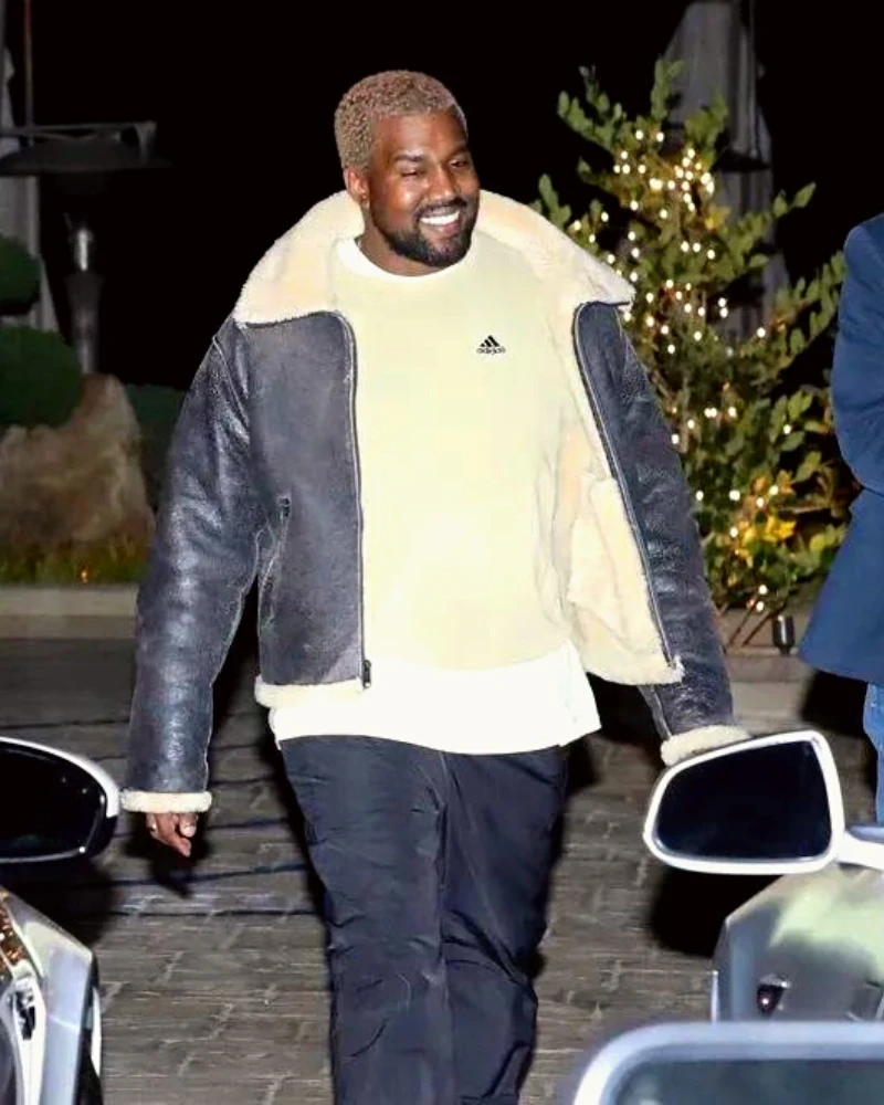 Kanye West Aviator Sheepskin Shearling Bomber Jacket