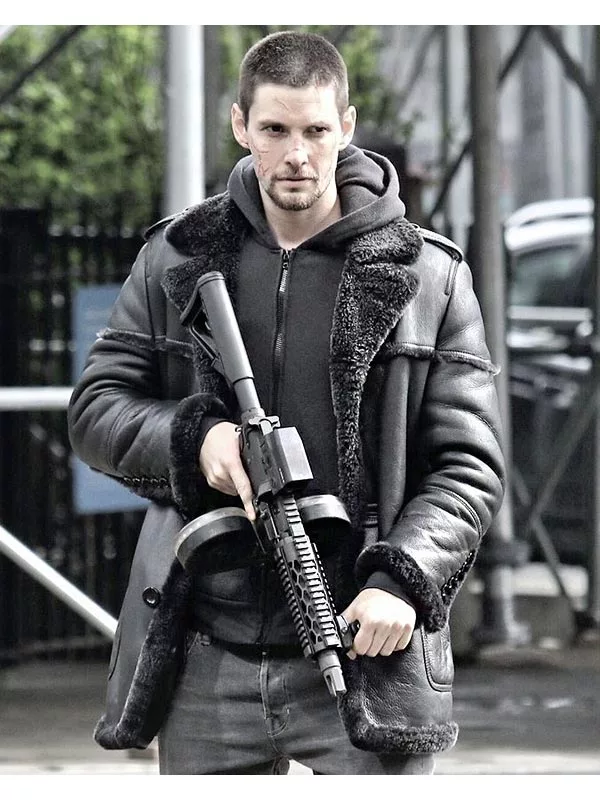 The Punisher Ben Barnes Billy Russo Black Shearling Jacket