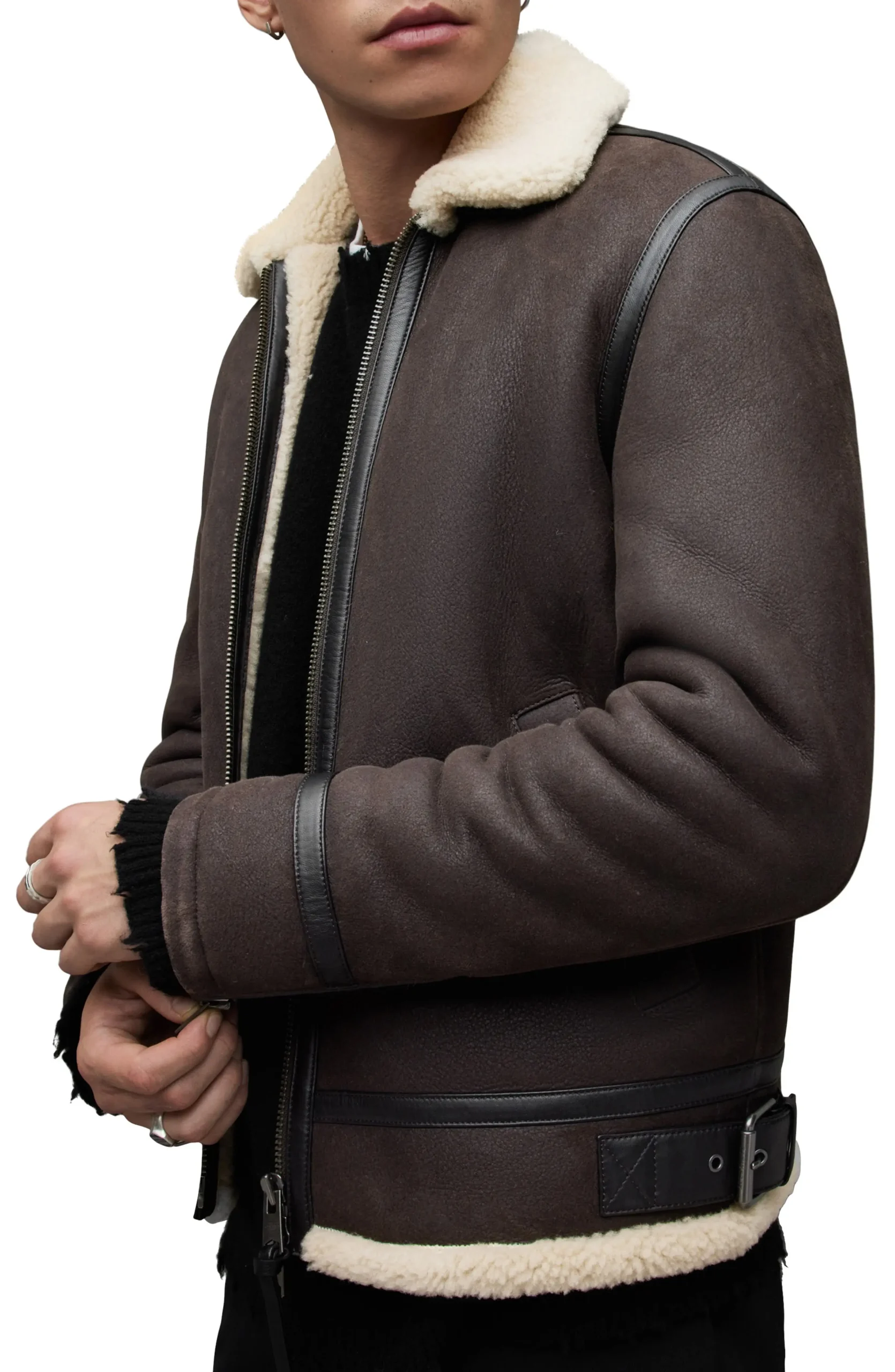 Logan Wilson Men's Genuine Shearling Aviator Jacket